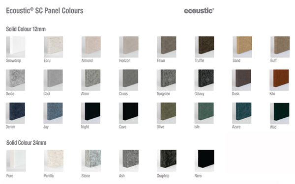 Ecoustic Panel Solid Colour 12mm – QuietArt